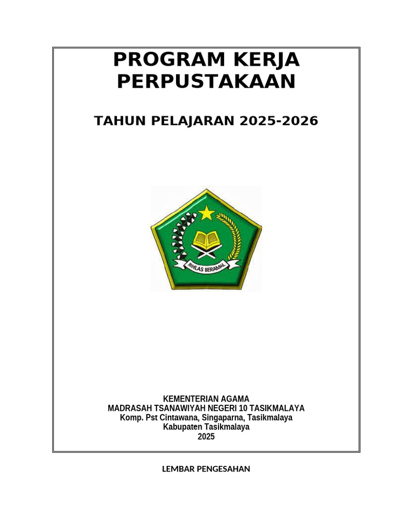 5 Program Kerja Perpustakaan 2025-2026 | PDF