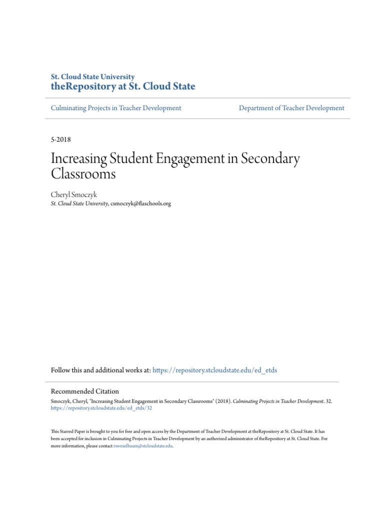 Boosting Student Engagement in Classrooms | PDF | Teachers | Curriculum