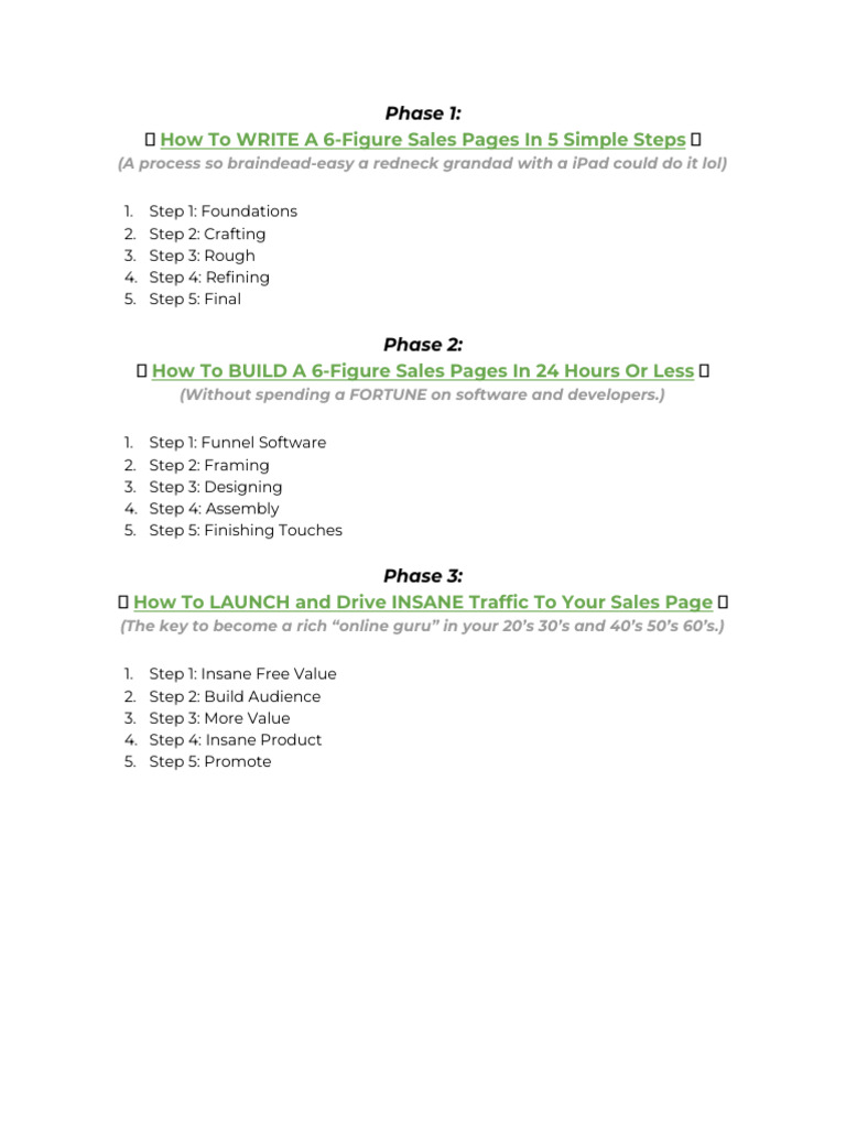 ? 6-Figure Sales Page Framework ? | PDF