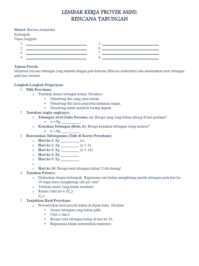 Lembar Kerja Proyek Mini | PDF