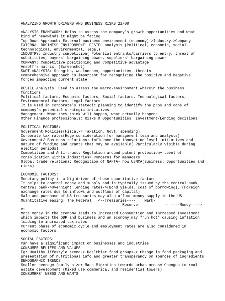 Analyzing Growth Drivers and Busine | PDF | Private Sector | Business ...