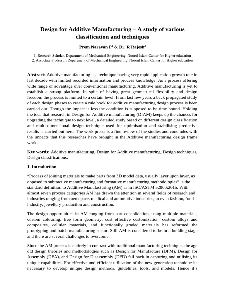 Additive Manufacturing Design Techniques | PDF | Mathematical ...