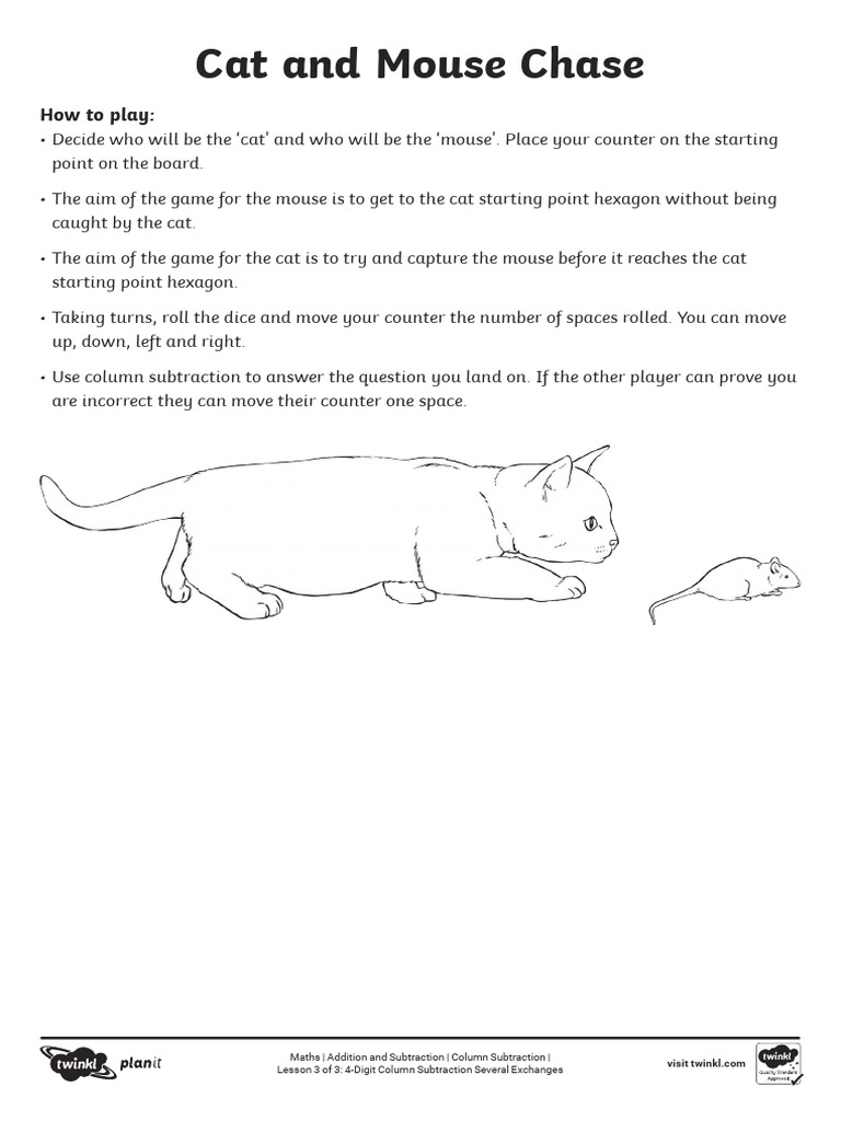 Cat and Mouse Chase Board Game | PDF | Subtraction | Chess Theory