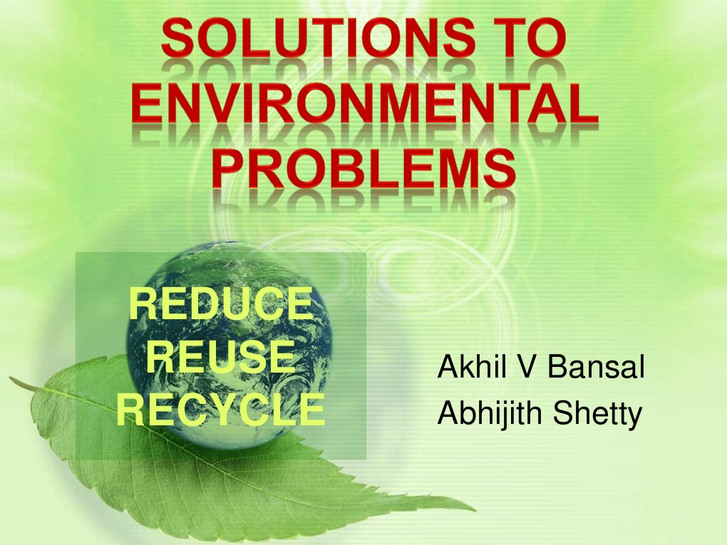Environmental Project | Recycling | Reuse