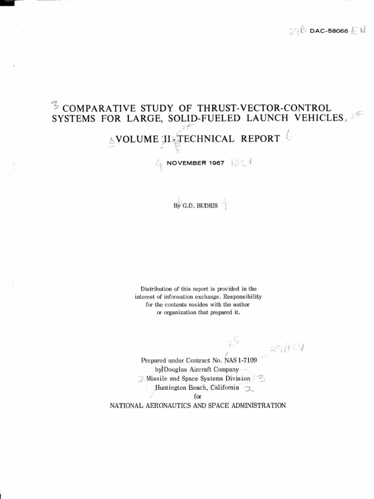 Comparative Study of Thrust Vector Control Systems For Large Solid Fueled Launch Vehicles Volume ...