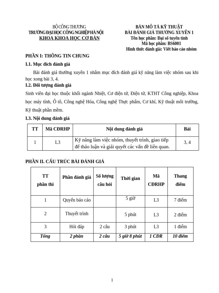 TX1 BS6001 Giao BT Nhom | PDF