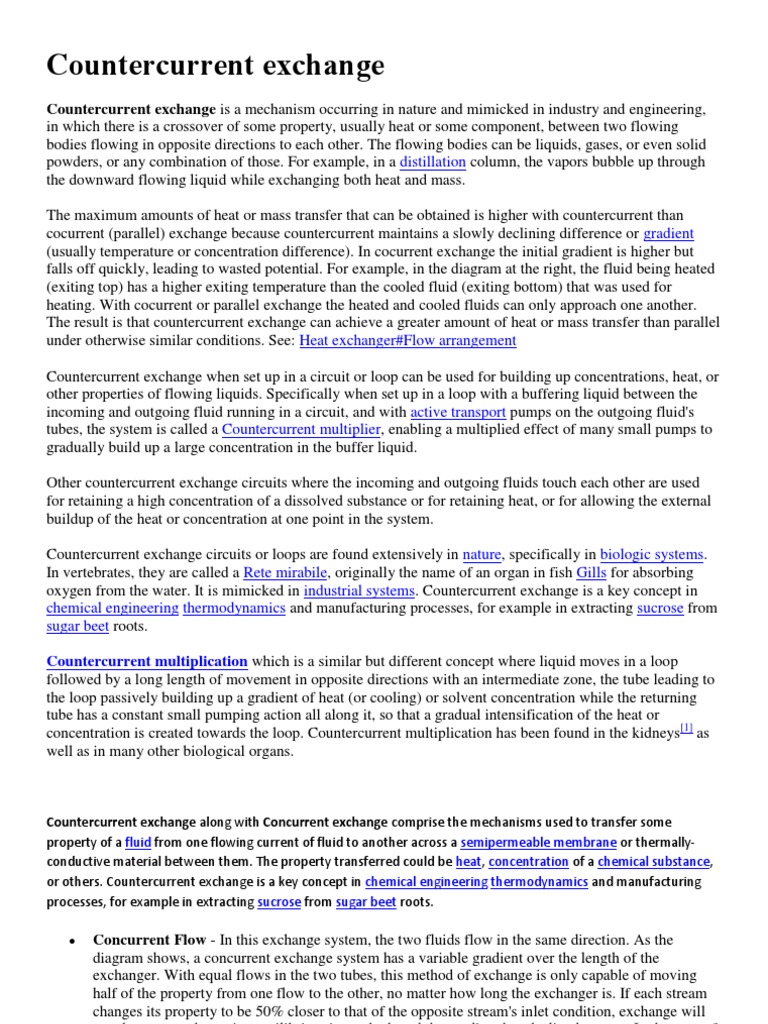 Efficient gas exchange in fish gills through countercurrent flow | PDF ...