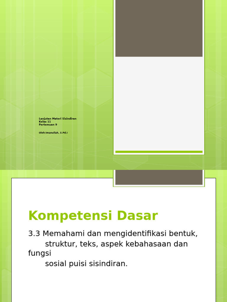 Bahasa Sunda Lanjutan Materi Sisindiran Kelas 11 | PDF