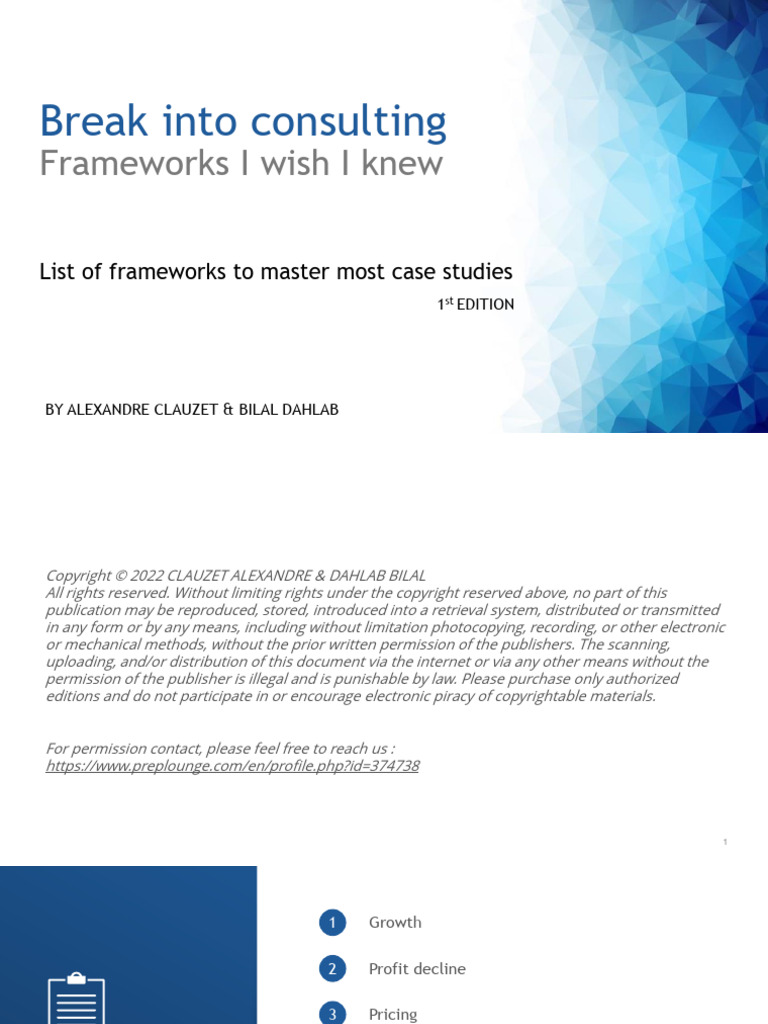 Consulting Frameworks for Growth Strategies | PDF | Mergers And ...