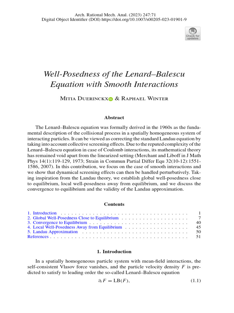 s00205-023-01901-9 | PDF | Eigenvalues And Eigenvectors | Convolution