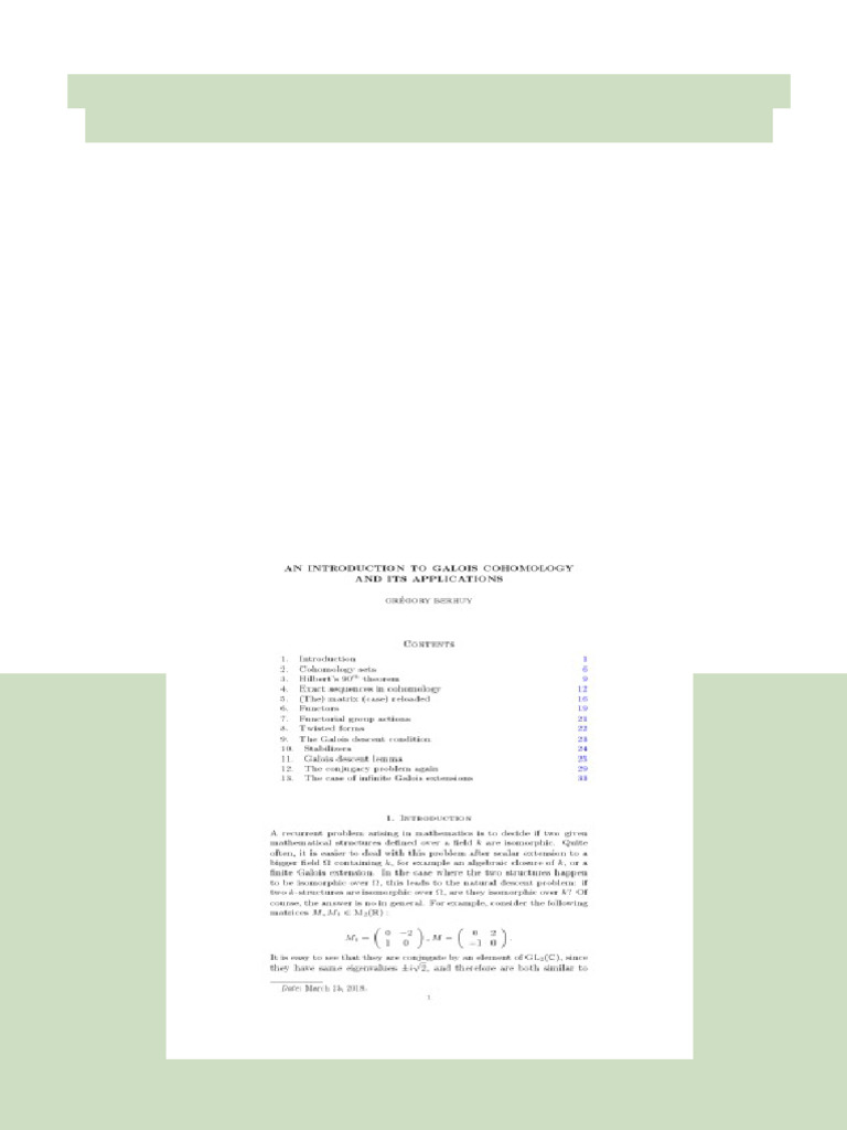(Ebook) An introduction to Galois cohomology and its applications by ...