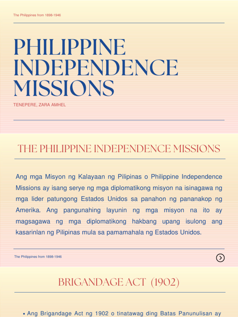 Philippine Independence Missions | PDF