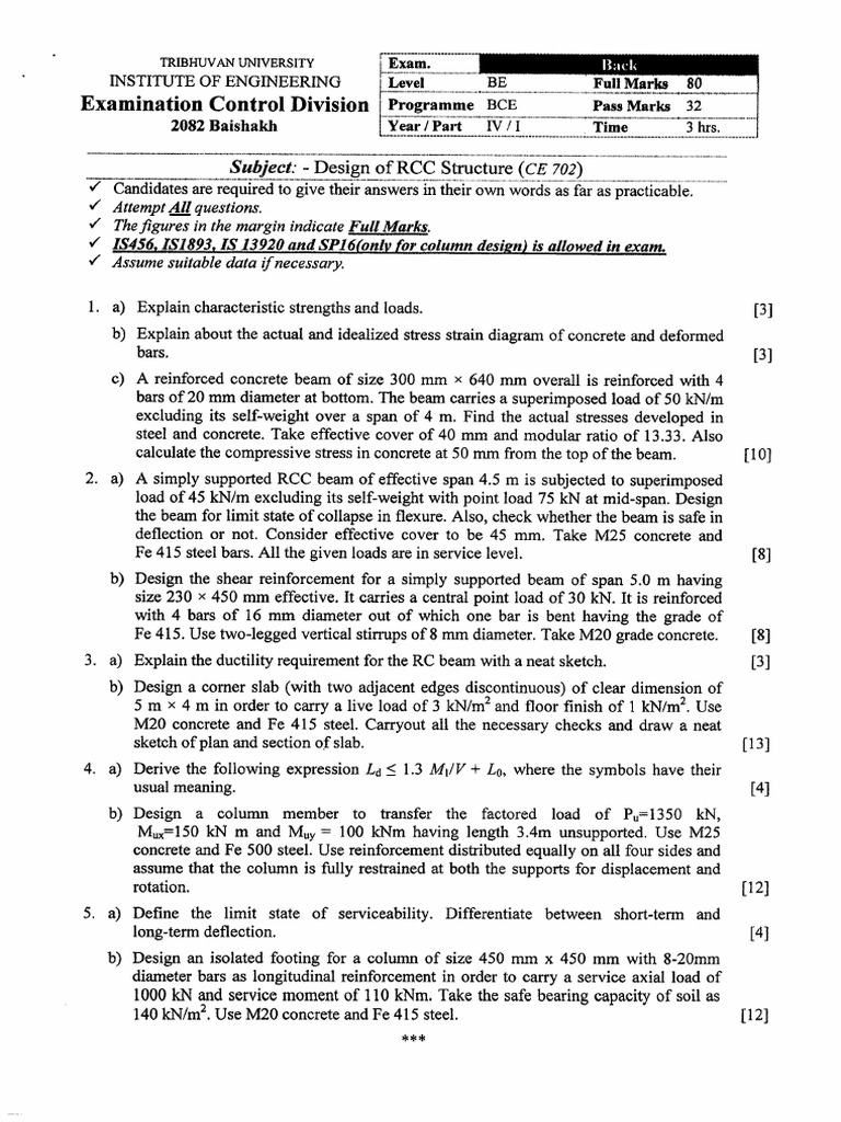 Design of RCC Structure | PDF