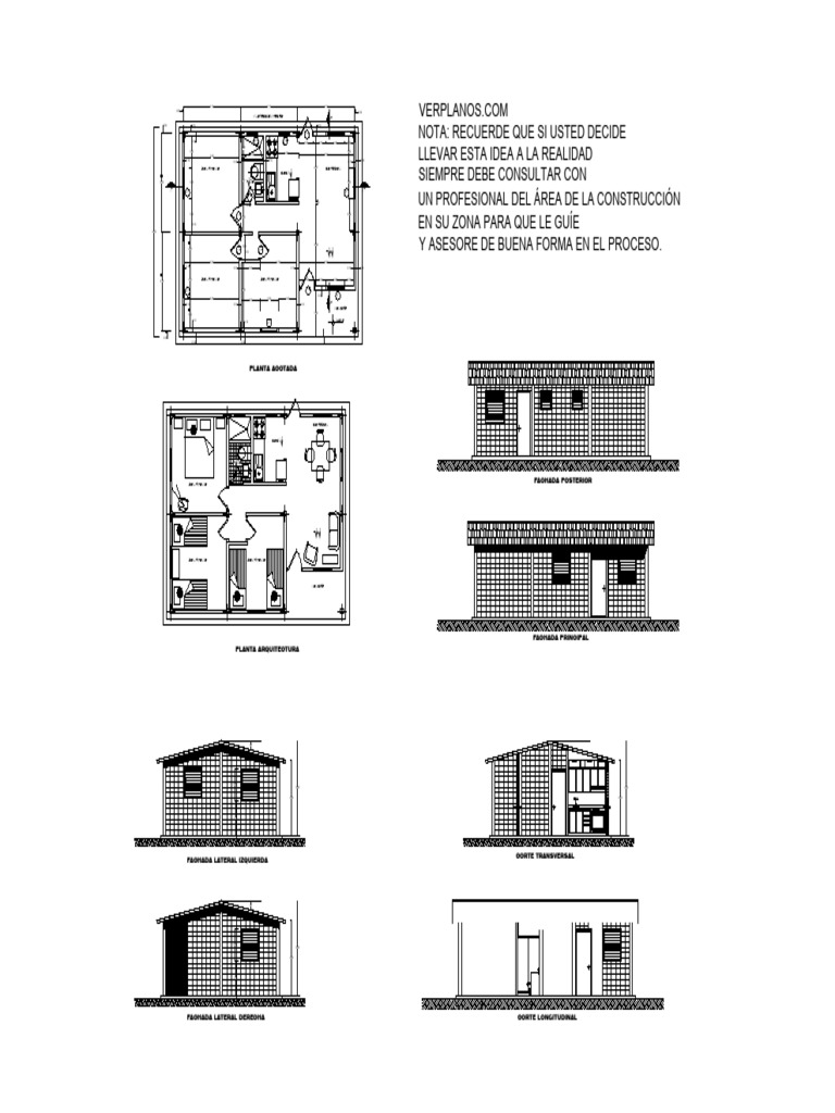 Plano Casa Planta6x9 1p 3d 1b Verplanos.com 0052 | PDF