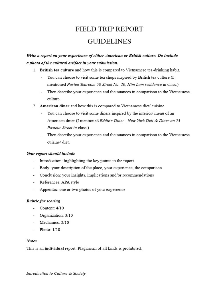 Cs-Field Trip Report | PDF