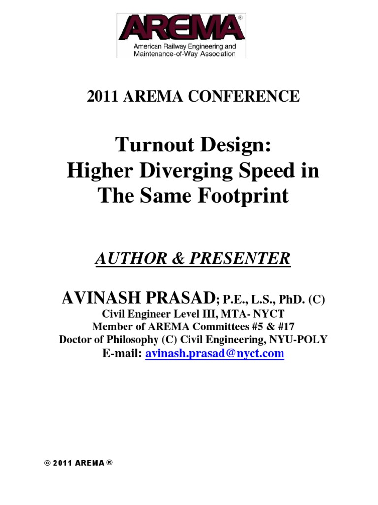 Turnout Design-Higher Diverging Speed in The Same Footprint | PDF ...