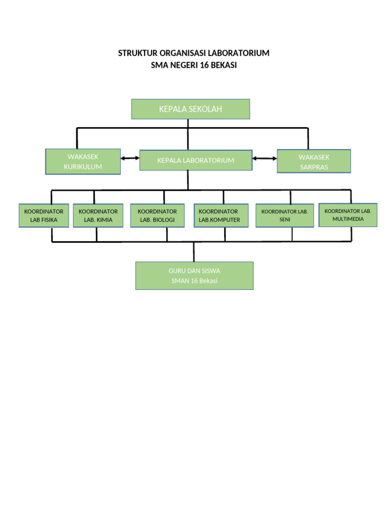 Struktur Organisasi Laboratorium SMAN 16 | PDF