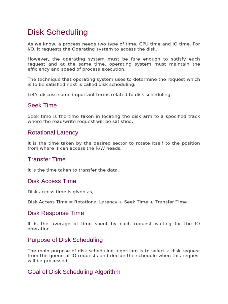 Disk Scheduling | PDF