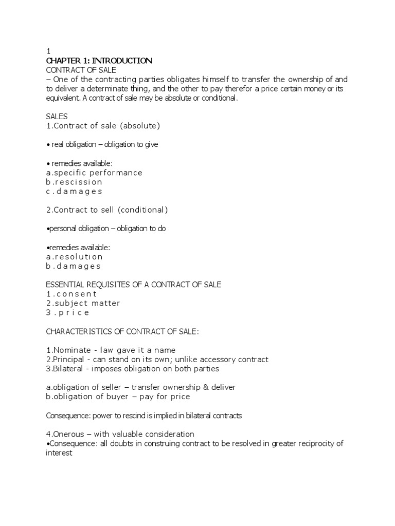 Sales Reviewer | PDF | Law Of Agency | Offer And Acceptance