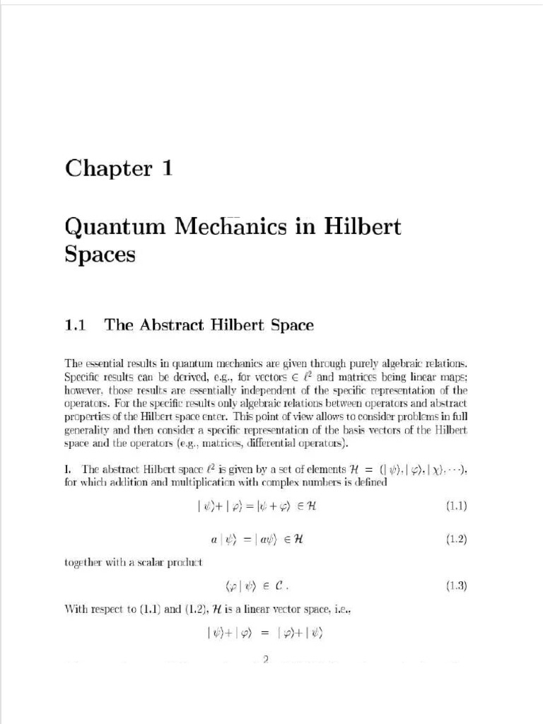 Quantum Mech-Hilbert Space | PDF