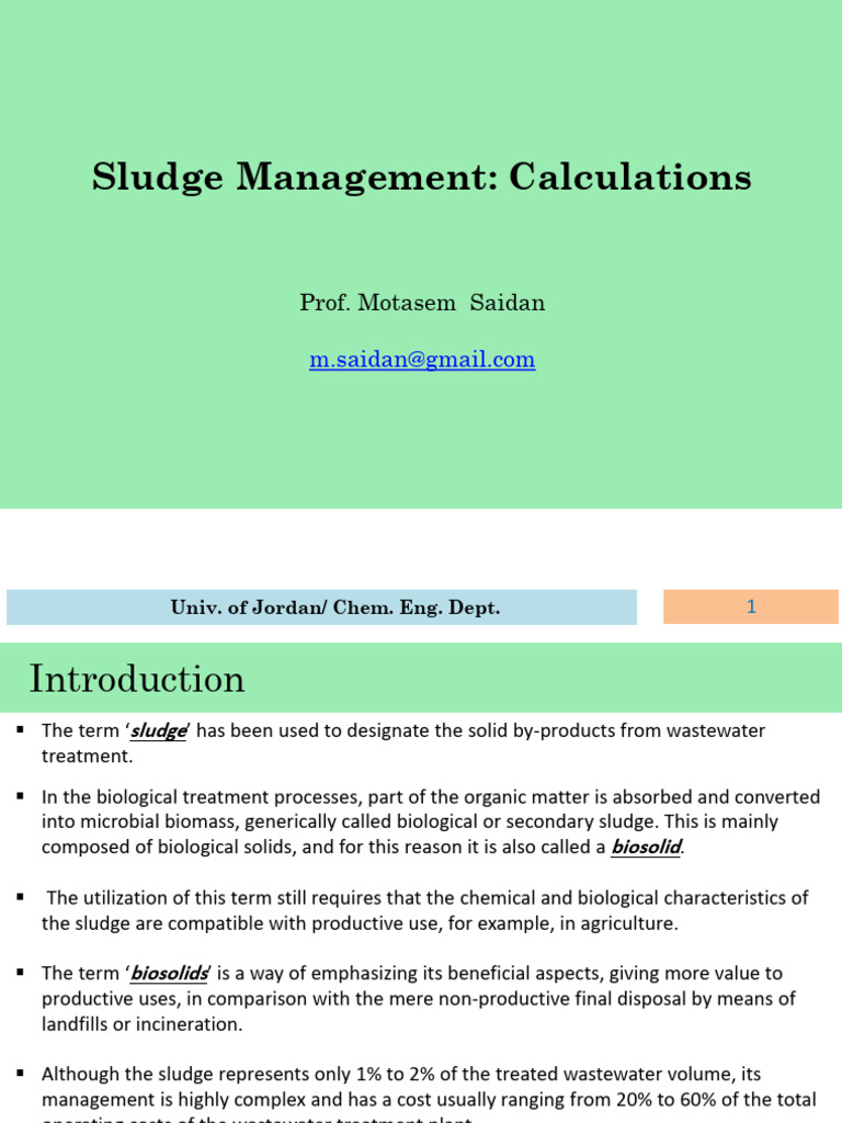 Sludge Management Calculations Guide | PDF | Anaerobic Digestion | Biogas