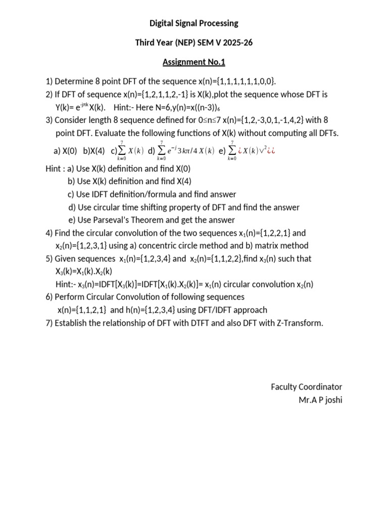 Assignment No.1 DSP | PDF