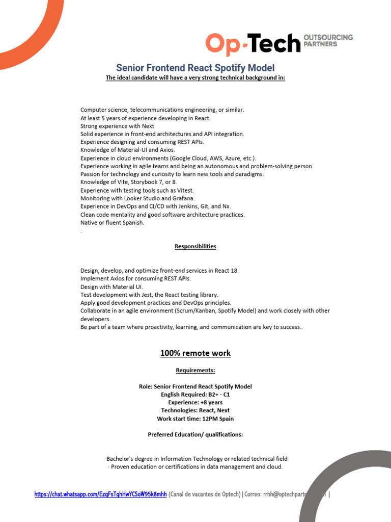 Senior Frontend React Spotify Model MAY 25 | PDF | Computing | Information Technology