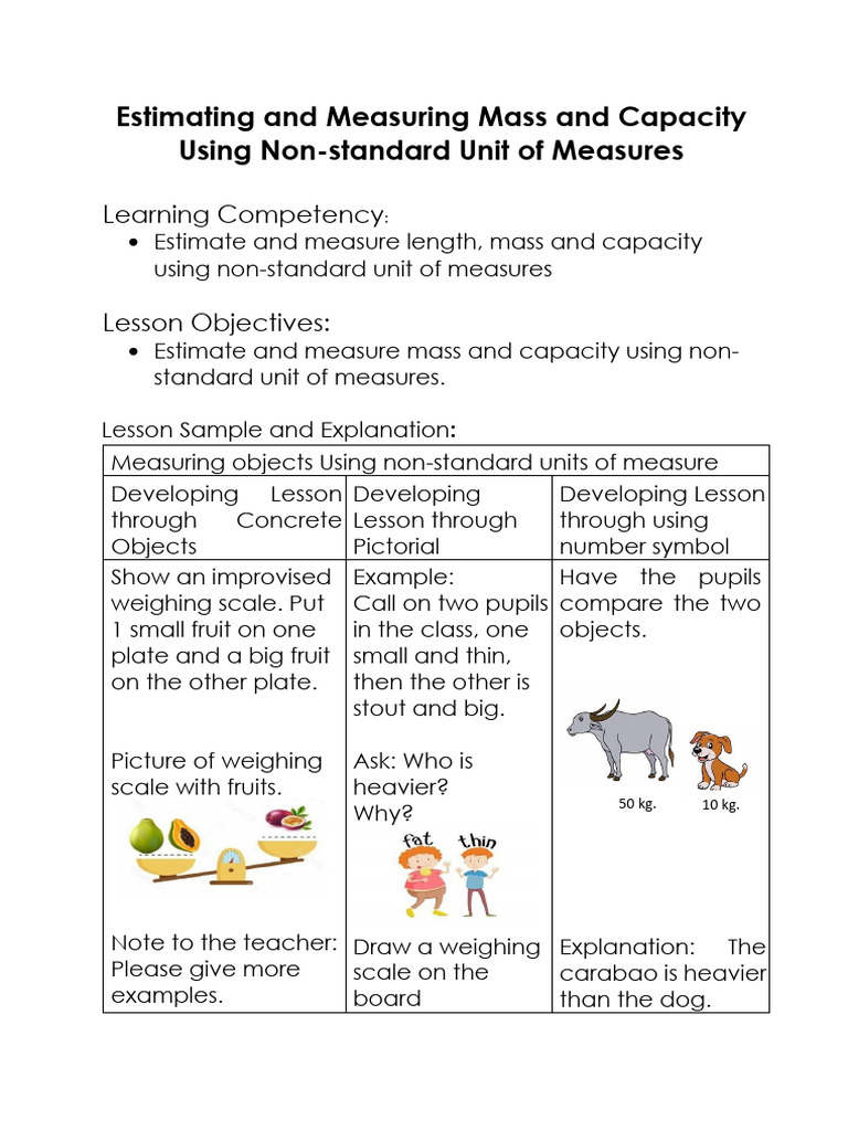 g1 - Estimate and Measure Mass and Capacity Using 133333333non-Standard ...