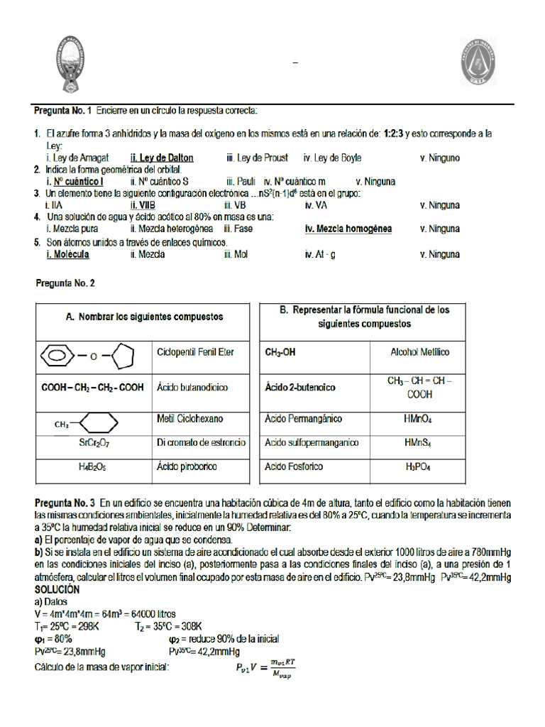Recuperatorio QMC II 2018 | PDF