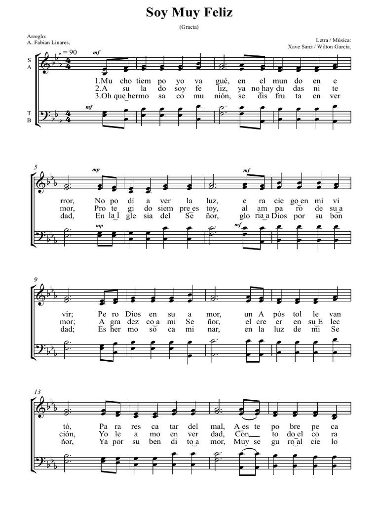 Letra de "Soy Muy Feliz" | PDF