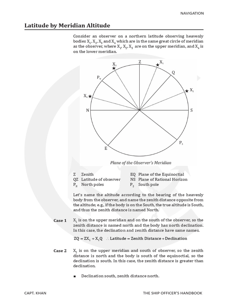 Latitude by Meridian Altitude | PDF | Minute And Second Of Arc | Longitude