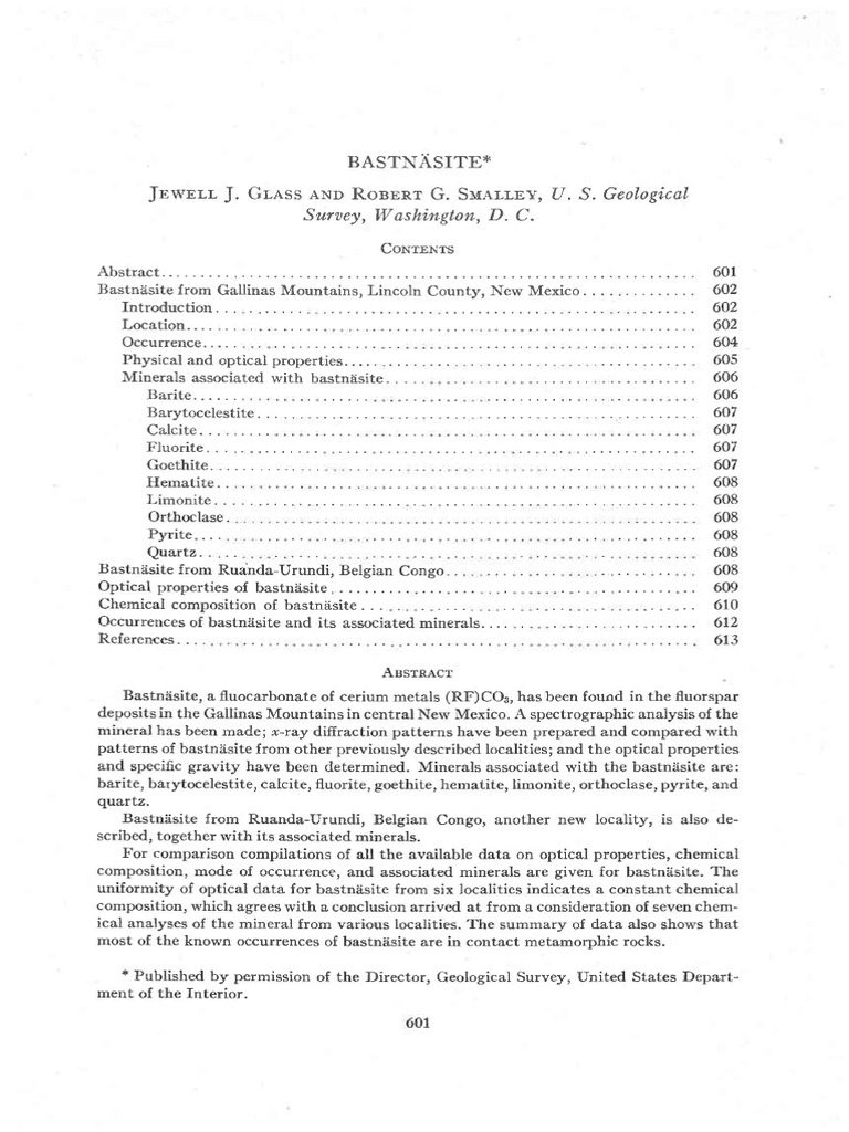 Bastniisite in New Mexico's Gallinas Mountains | PDF | Rock (Geology ...