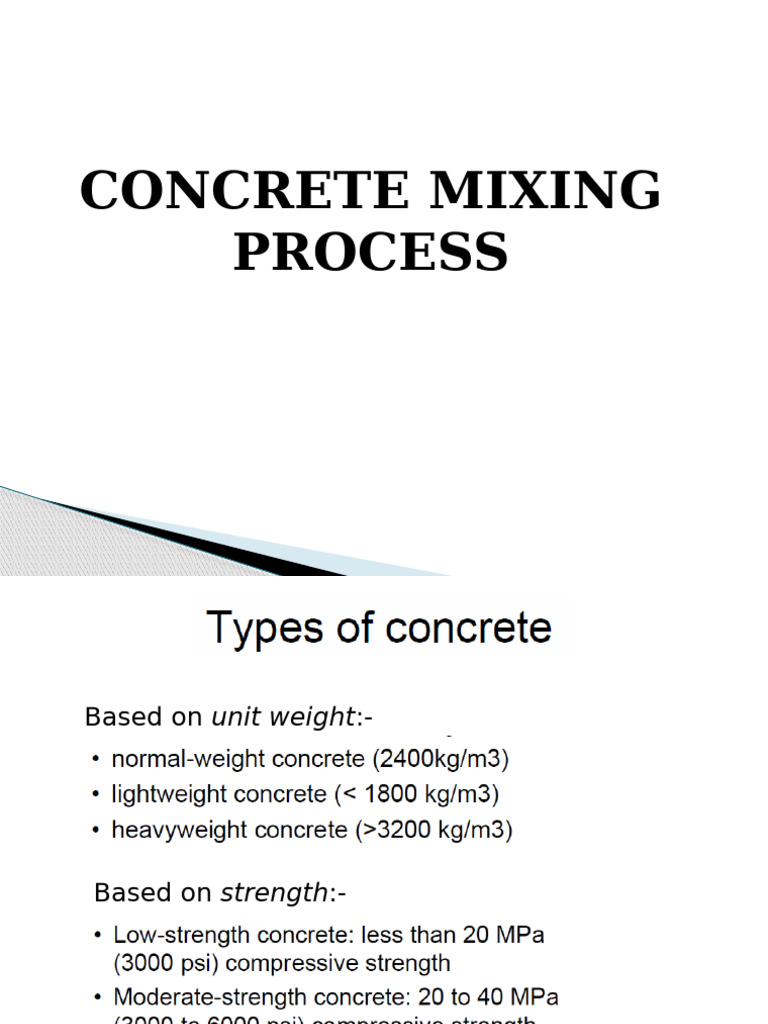 Concrete Mixing Methods and Process | PDF | Concrete | Construction ...