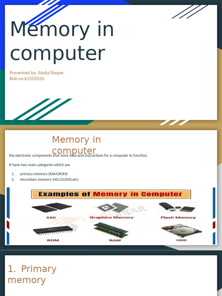 Understanding Computer Memory Types | PDF | Computer Data Storage ...