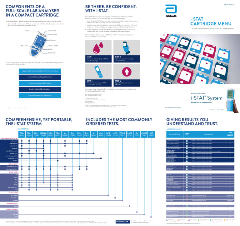 Brochure-i-STAT Cartridge Menu Intl HH | PDF | Biosensor | Sensor