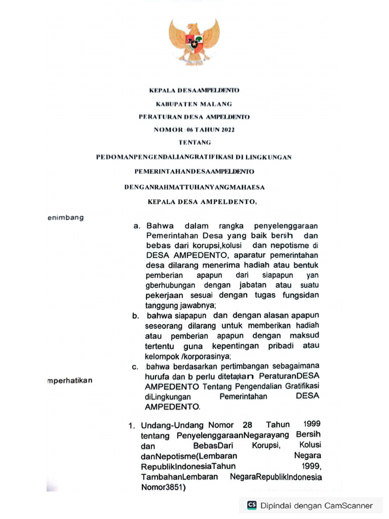 Perdes Gratifikasi | PDF