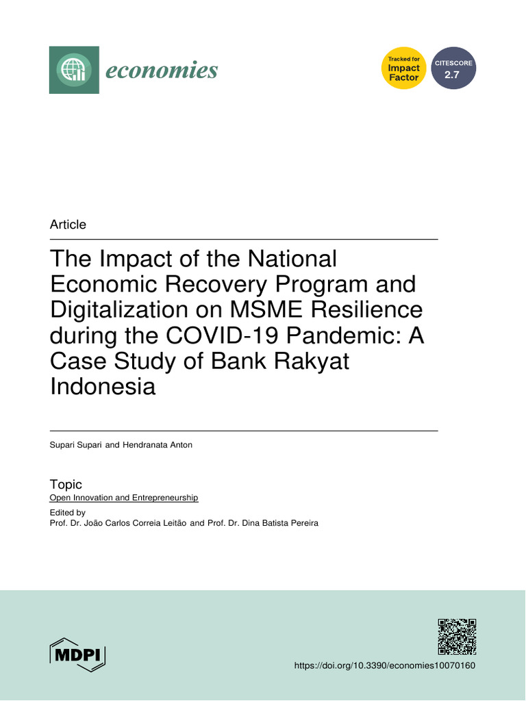 The Impact of The National Economic Recovery Program and Digitalization ...
