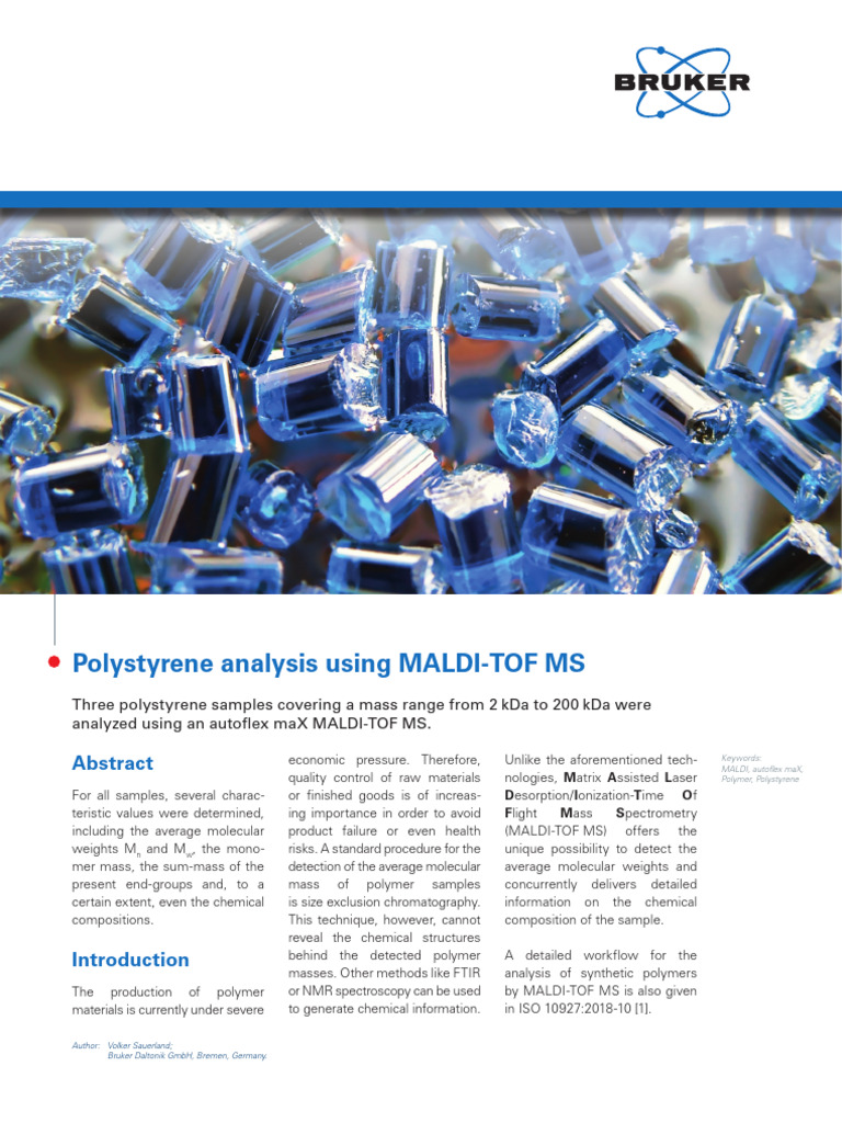 MALDI de Poliestireno (Teoría) | PDF | Mass Spectrometry | Materials Science