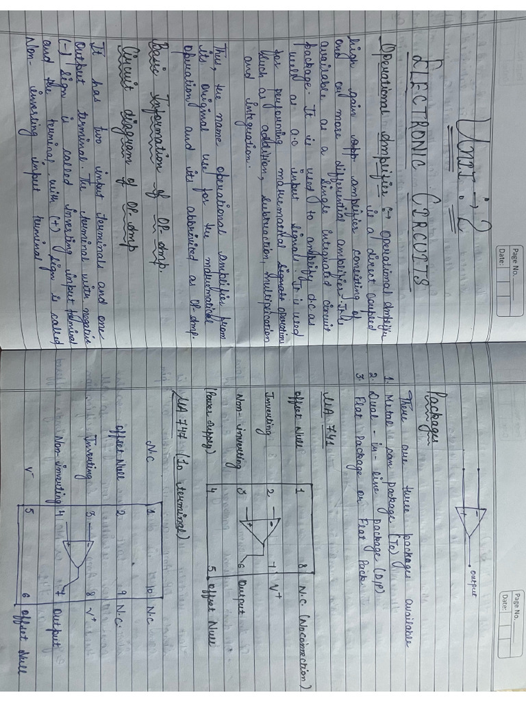 Operational Amplifier Notes | PDF