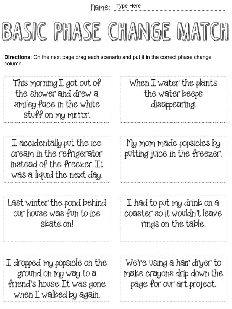 States of Matter Phase Change Freebie - Google Slides Version | PDF