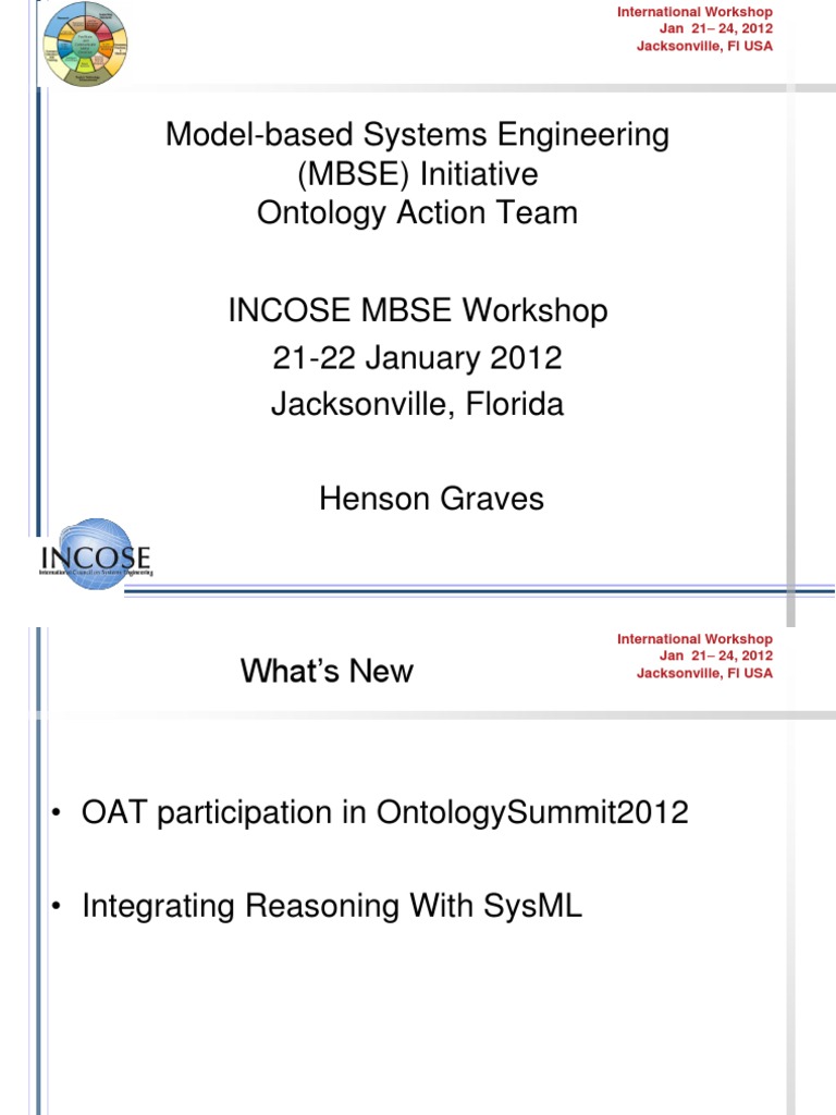 Incose Iw Jan 2012.2 | PDF | Logic | Ontology (Information Science)