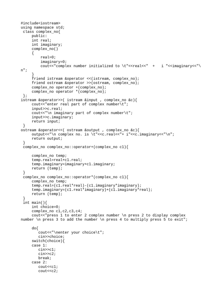 Complex.cpp 1 | PDF