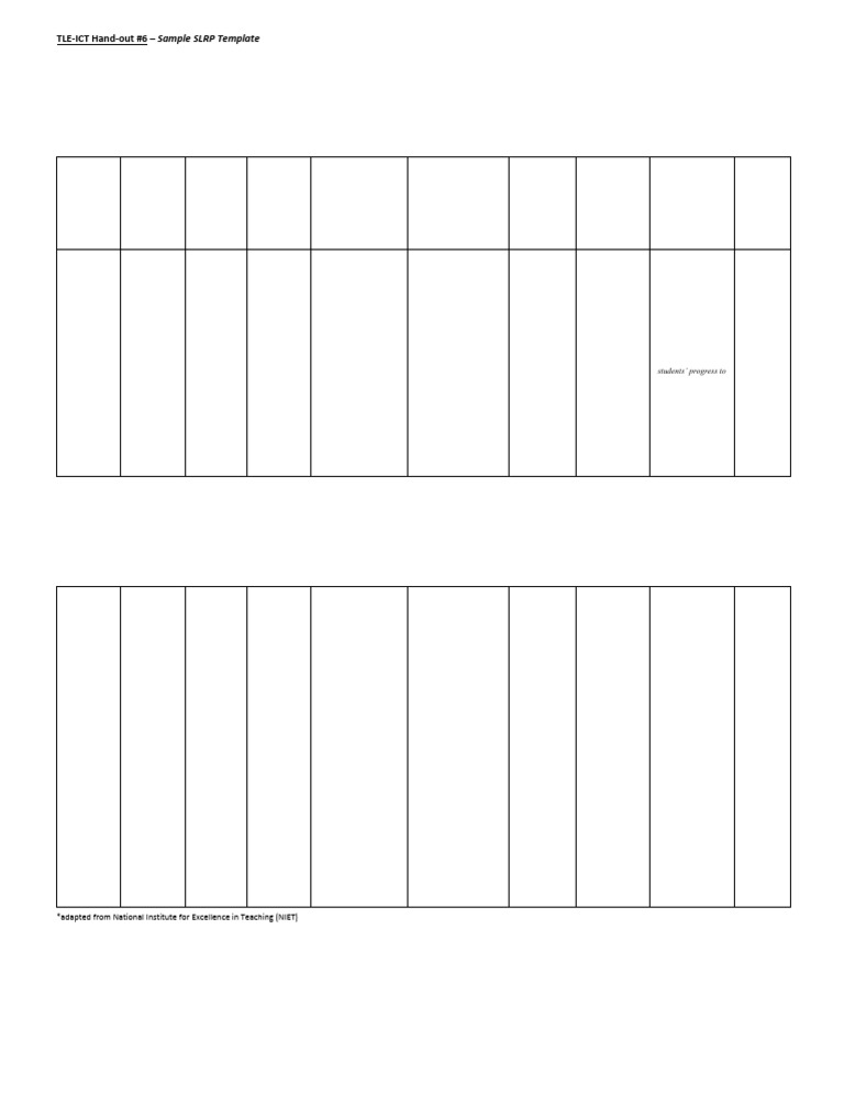 HO6-S2_2023_TLE-ICT_Sample Standards-based Learning Recovery Plan (SLRP) Template | PDF ...