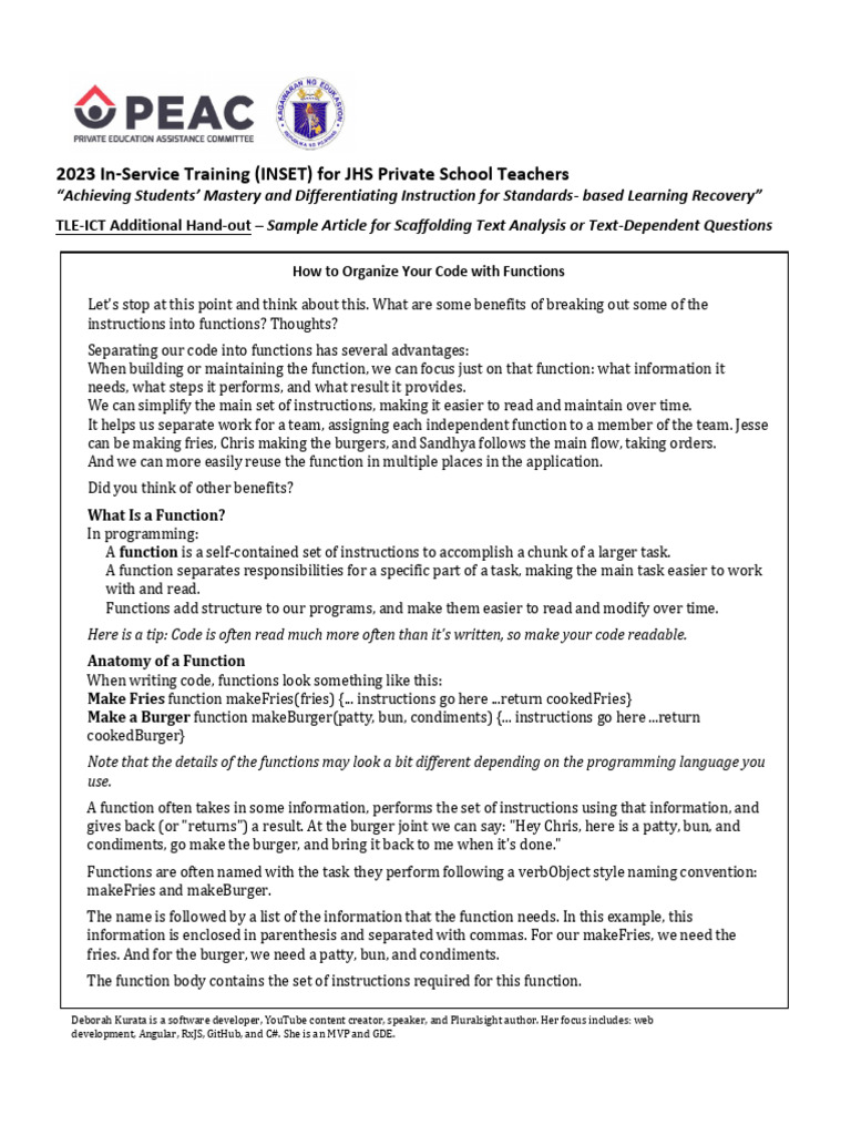 Addl HO-S6_2023_TLE-ICT_Sample Article for Scaffolding Text Analysis or ...