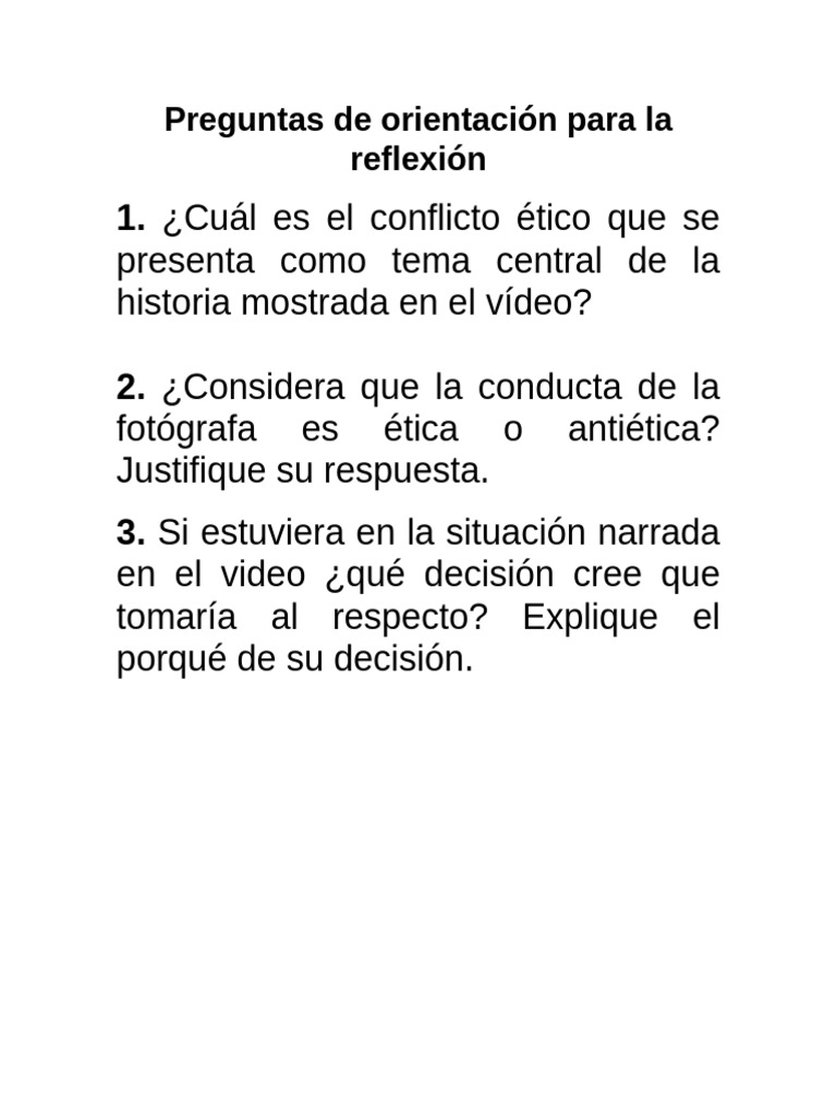 Preguntas de Orientación para La Reflexión | PDF