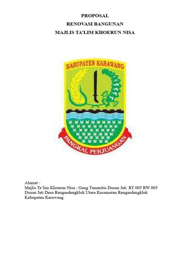 Proposal Renovasi Majlis Ta'lim Nisa | PDF