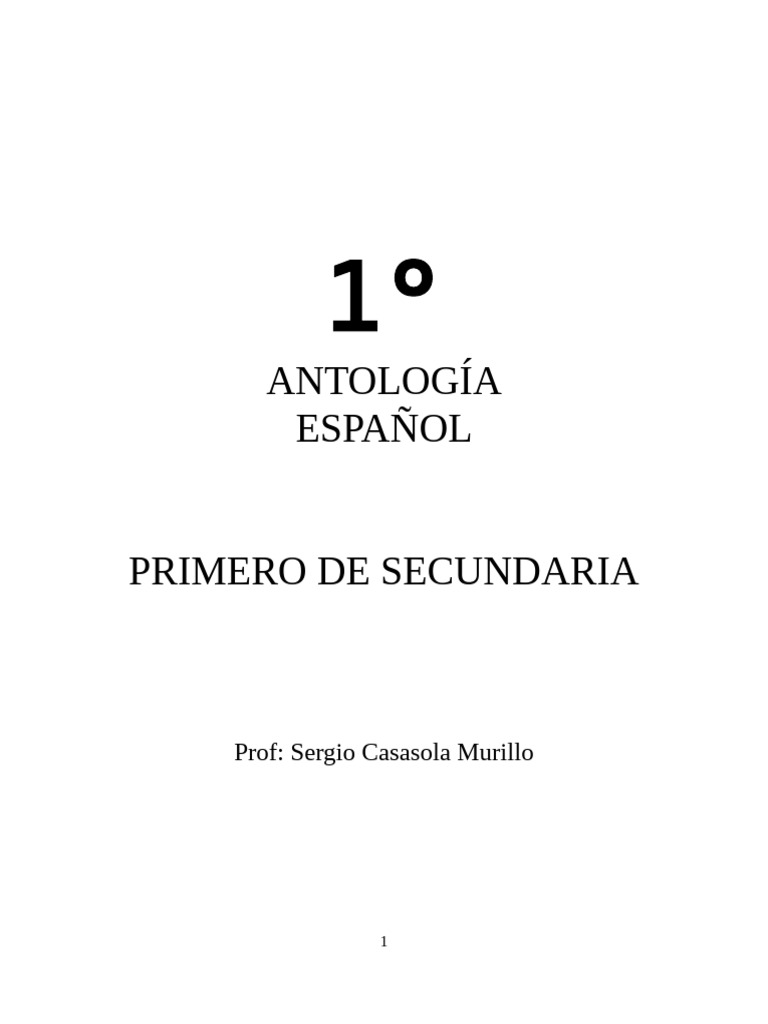 Antología de Español para Secundaria | PDF | Escritura | Leyendas