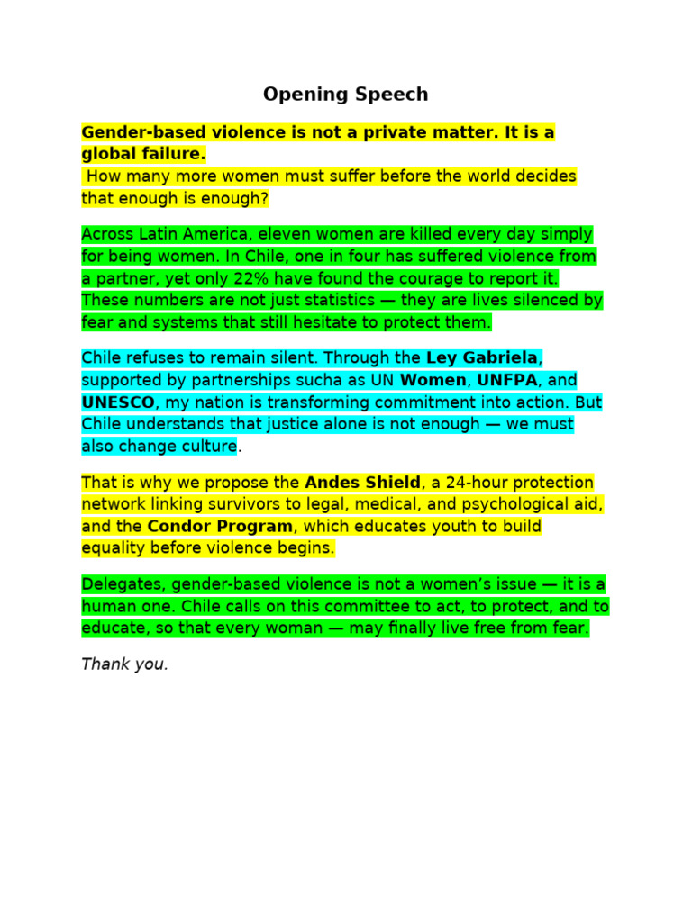 Opening Speech | PDF