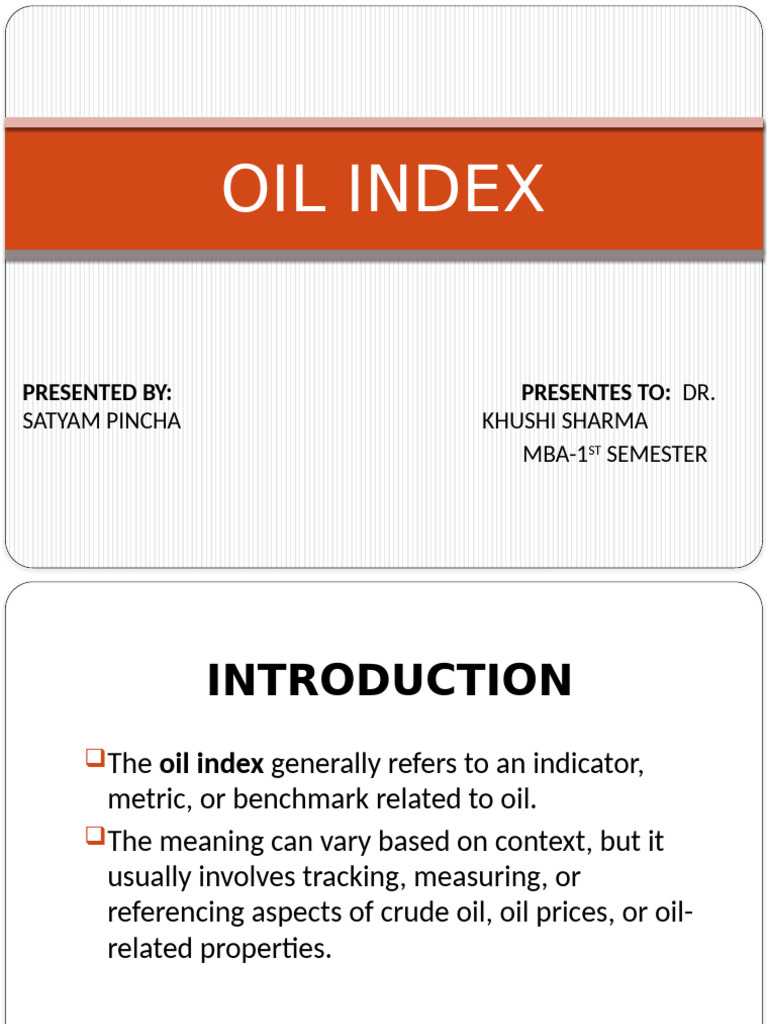 OIL INDEX | PDF | Petroleum | West Texas Intermediate
