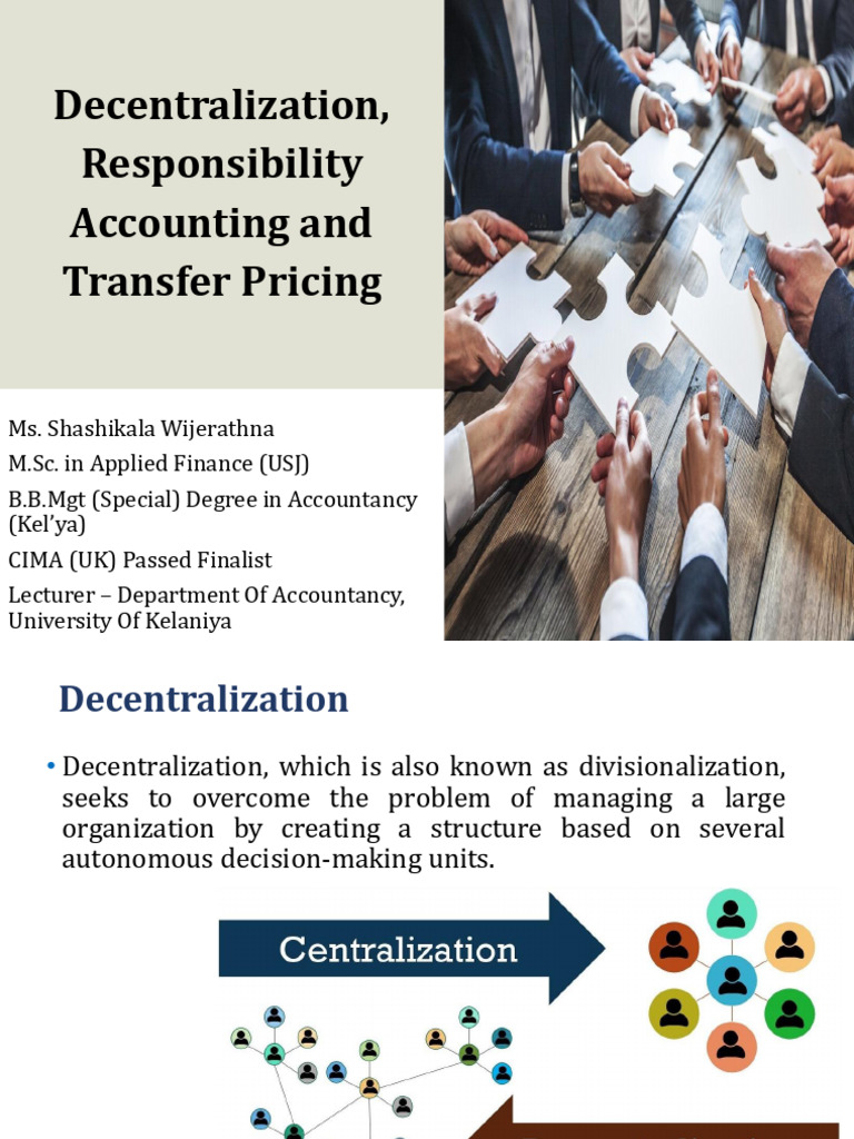 Decentralization, Responsibility Accounting and Transfer Pricing | PDF ...